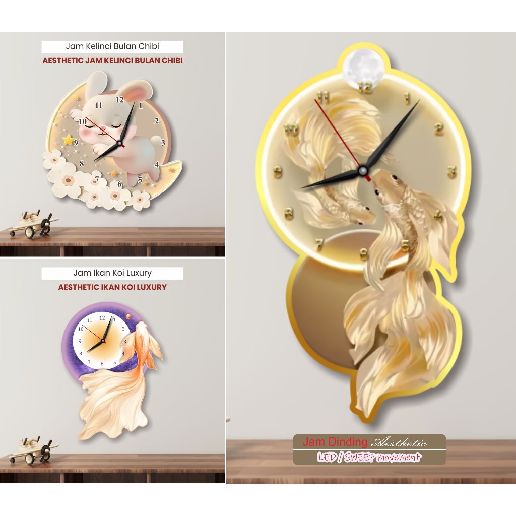 Jual Jam Dinding BUNGA BOHO AESTETIK LED HOME Sweet Home Hiasan dinding ...