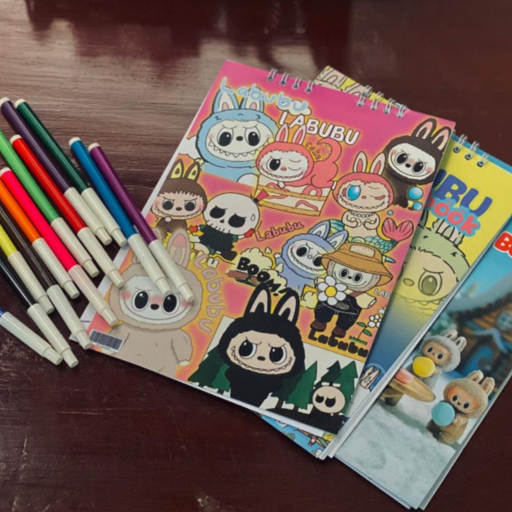 Jual 1 Pcs/ Paket Lukis Buku Mewarnai + Spidol Warna Labubu Anak Anak ...