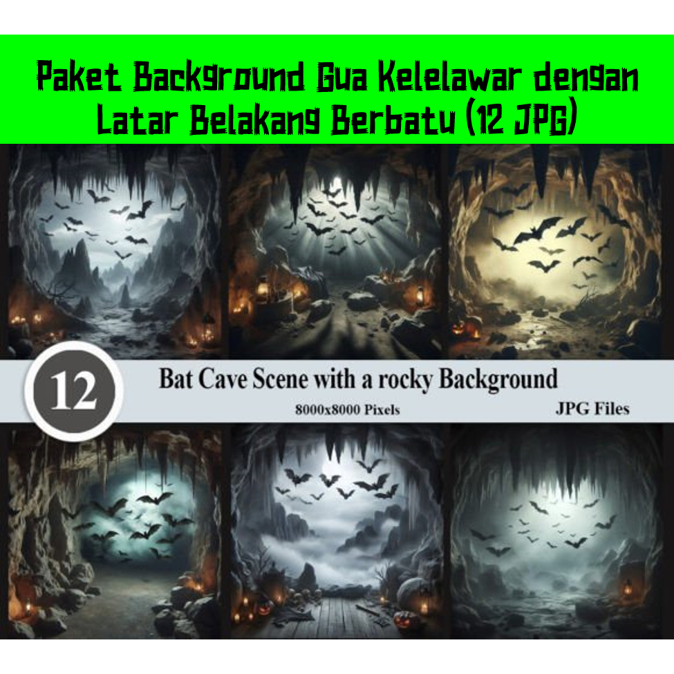 Jual Paket Background Gua Kelelawar dengan Latar Belakang Berbatu (12 ...