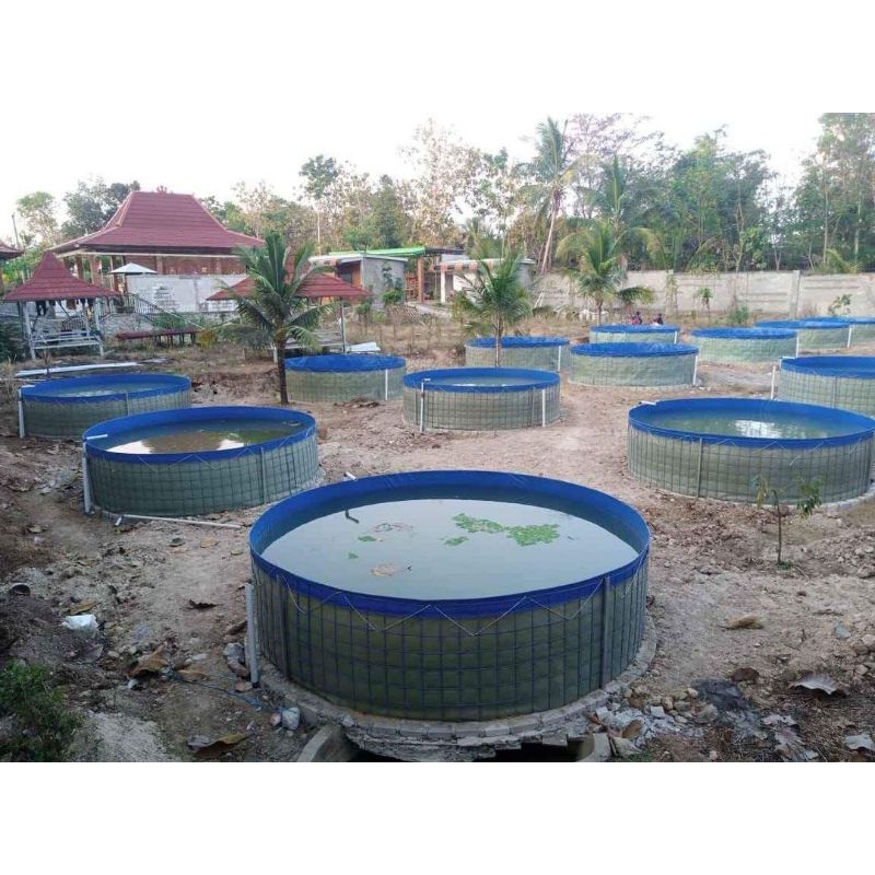Jual kolam bulat diameter 3m tinggi 120m bahan terpaulin pvc semy karet ...