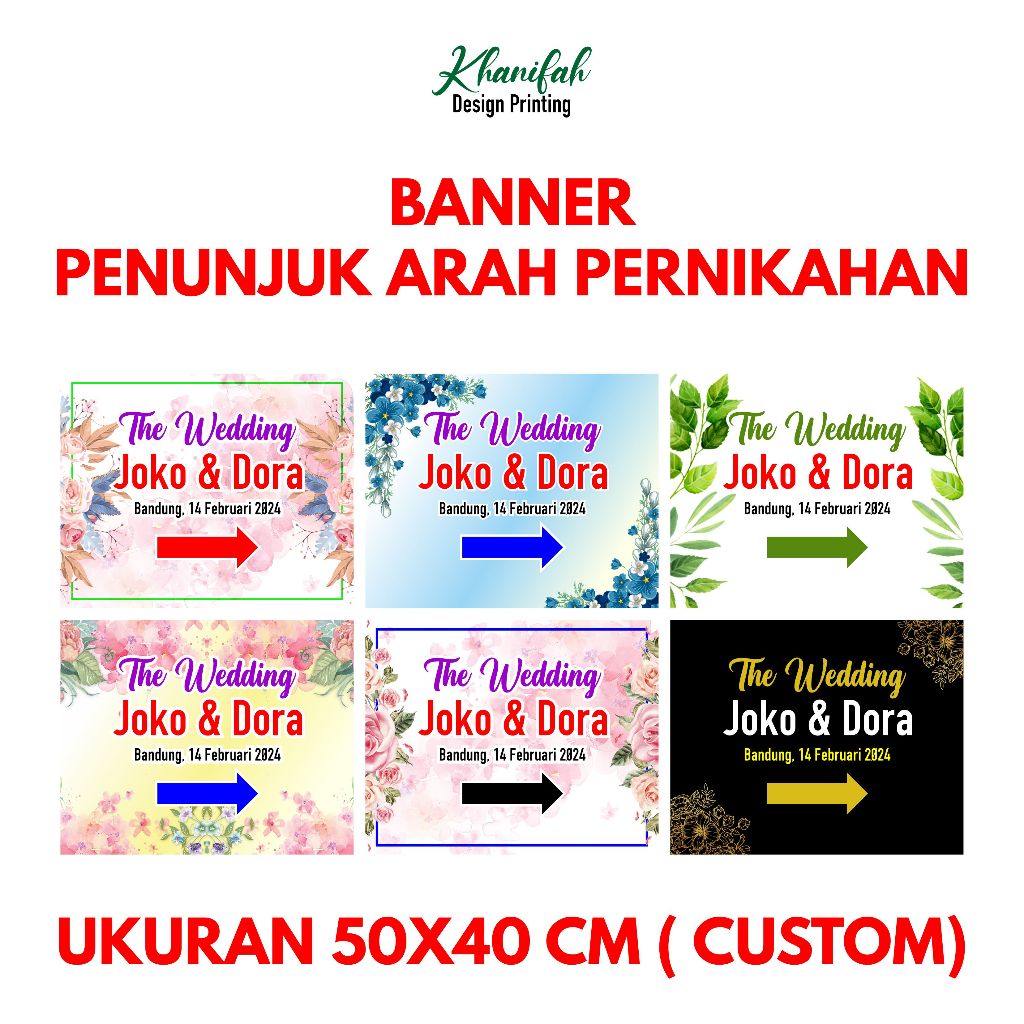 Jual Banner Petunjuk Arah Pernikahan /Acara (CUSTOM) | Shopee Indonesia