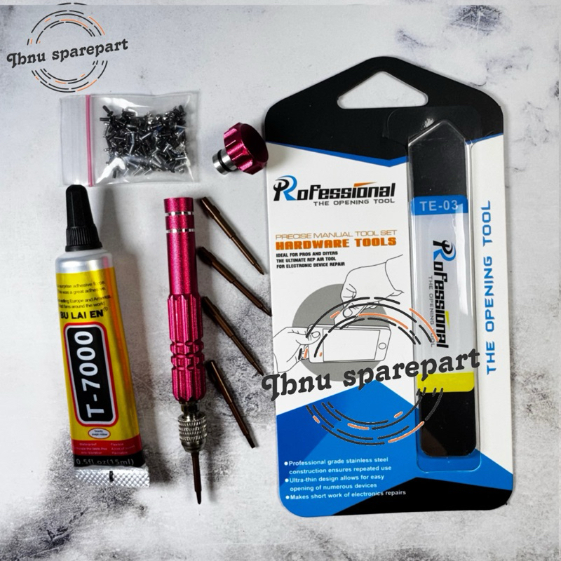 Jual OBENG SET HP 5 in 1 + LEM T7000 B7000 15ML + CONGKELAN TE-03 OPENING TOOLS FREE BAUT ...
