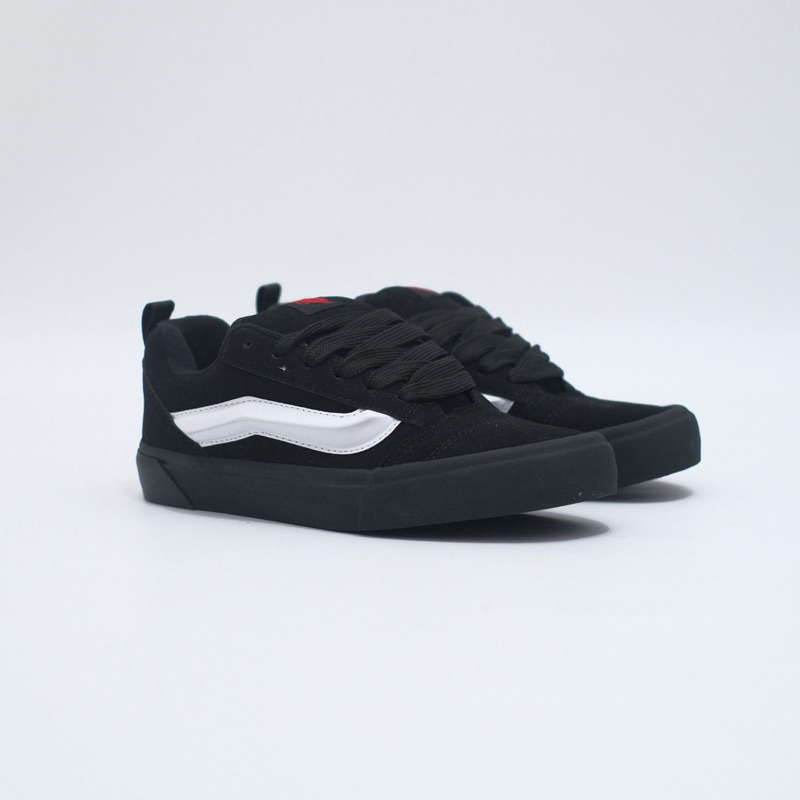 Jual Sepatu Vans Knu Skool Black Black White | Shopee Indonesia