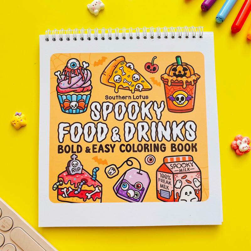 Jual Spooky Food And Drinks Coloring book Bold And Easy | Shopee Indonesia