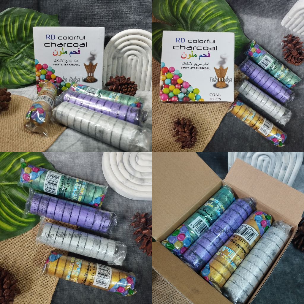 Jual (1 BOX) Arang Rainbow Arang Magic Warna Warni Coal Arang Mercon ...