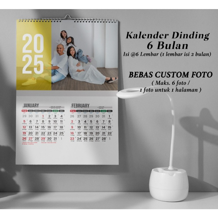 Jual Custom Kalender Dinding 12 bulan 6 Lembar Bisa Custom Foto ...