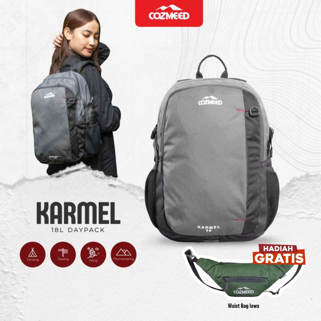 Jual Cozmeed Tas Ransel Daypack Laptop Kerja Sekolah Karmel 18L Hitam ...