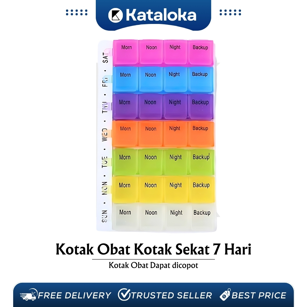 Jual JEDI Kotak Obat Harian Colorful Kotak Pil 7 Hari Kotak Tempat ...