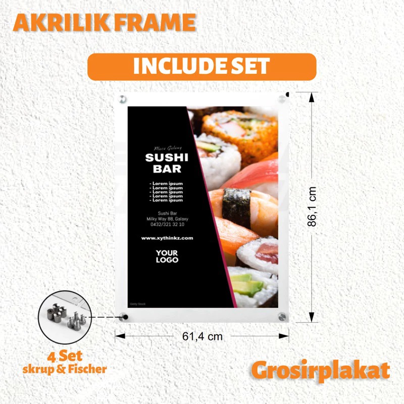 Jual Frame Bingkai Display Poster Akrilik Menu Dinding | Shopee Indonesia