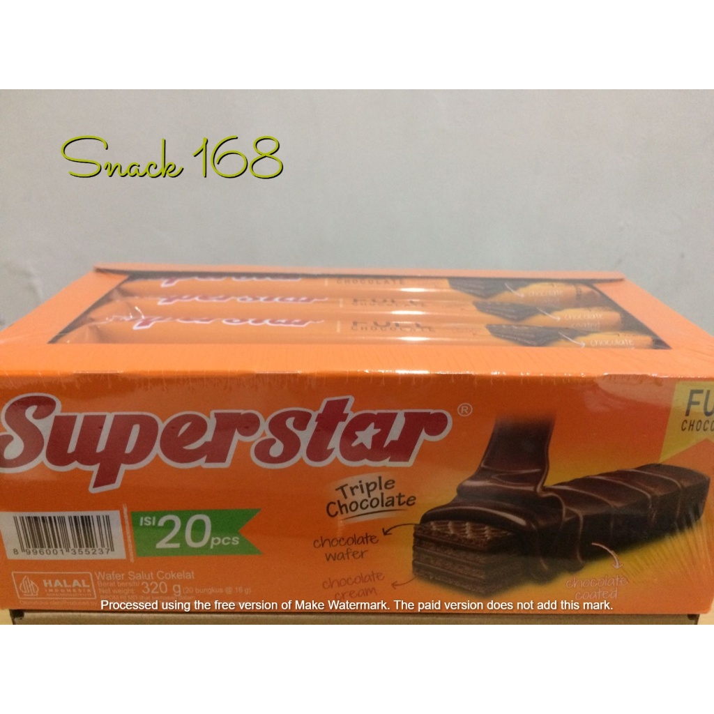 Jual Wafer Superstar Full Coklat Tripel Chocolate Isi 20Pcs | Shopee ...
