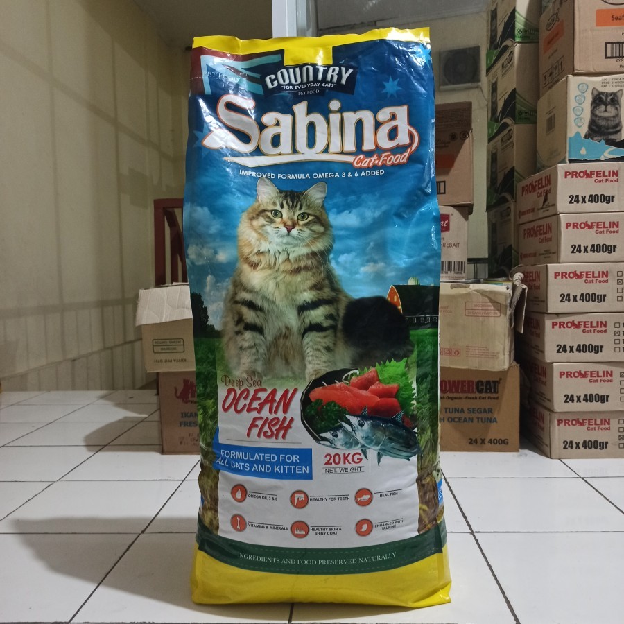 Jual SABINA CAT FOOD OCEAN FISH ALL LIFE STAGES 20 KG - DRY CAT FOOD ...