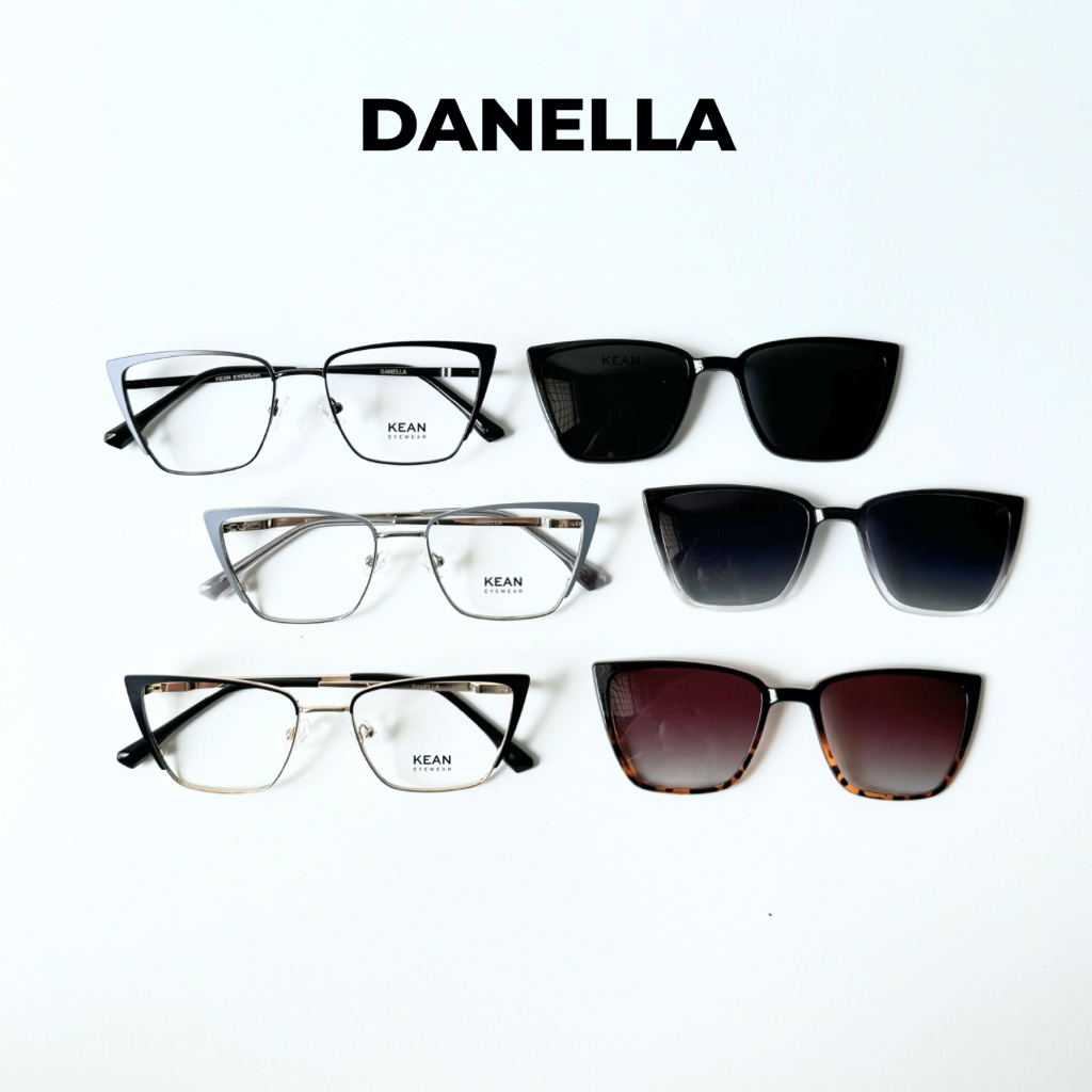 Jual KEAN DANELLA - FRAME KACAMATA CLIP ON CLUB MASTER CATEYE KOTAK ...