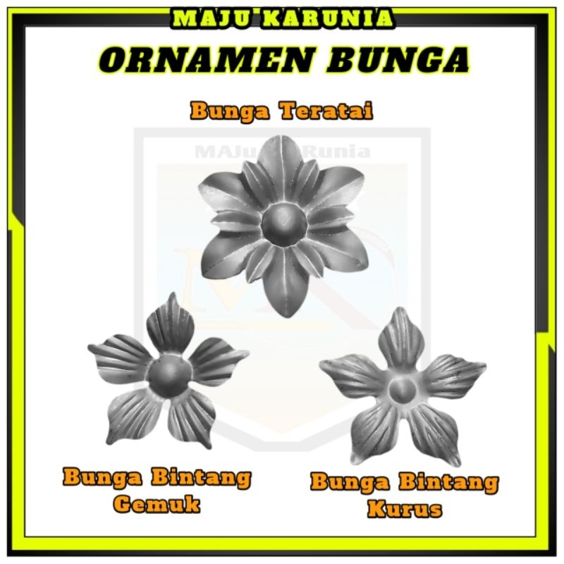Jual Bunga Bintang Bunga Teratai Plat Besi Ornamen Pagar Besi , Hiasan ...