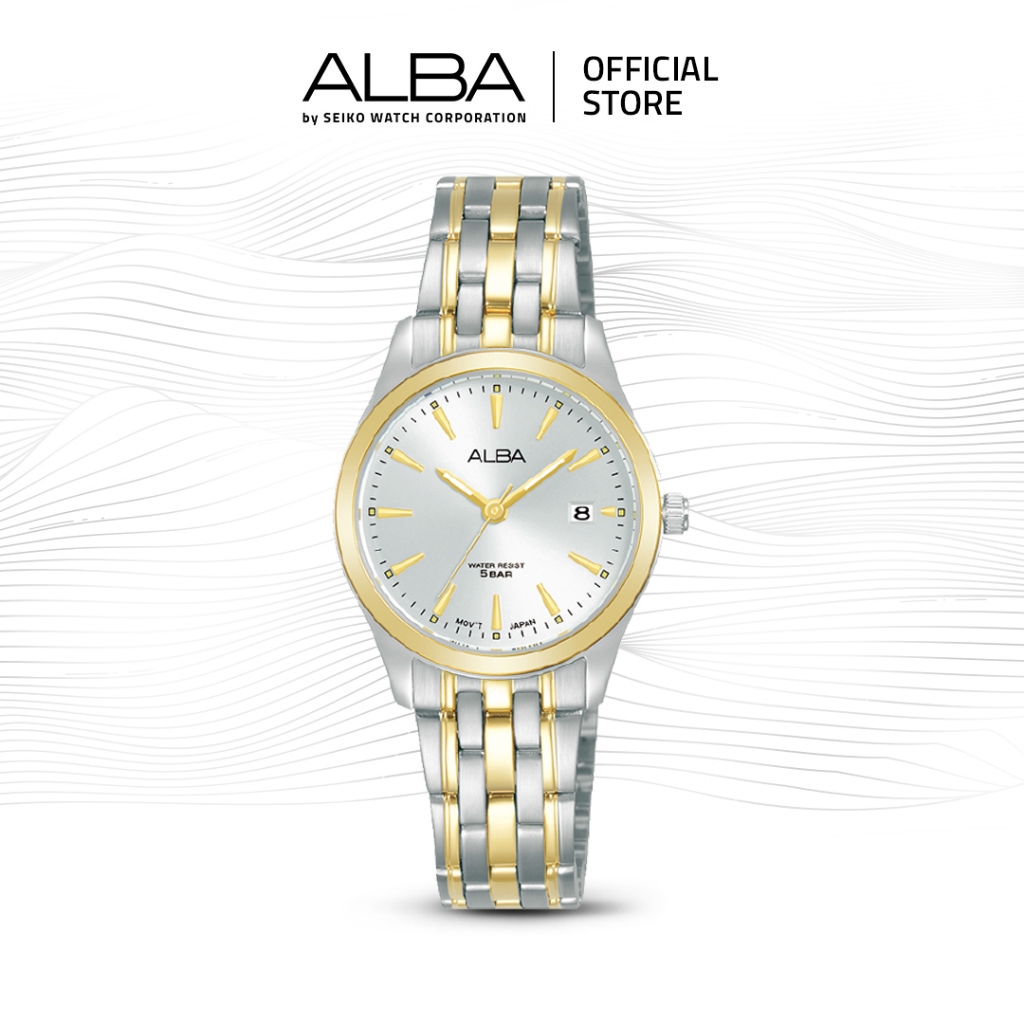 Jual Jam Tangan Wanita Dual Tone Stainless Alba AH7BN2 Quartz Analog ...