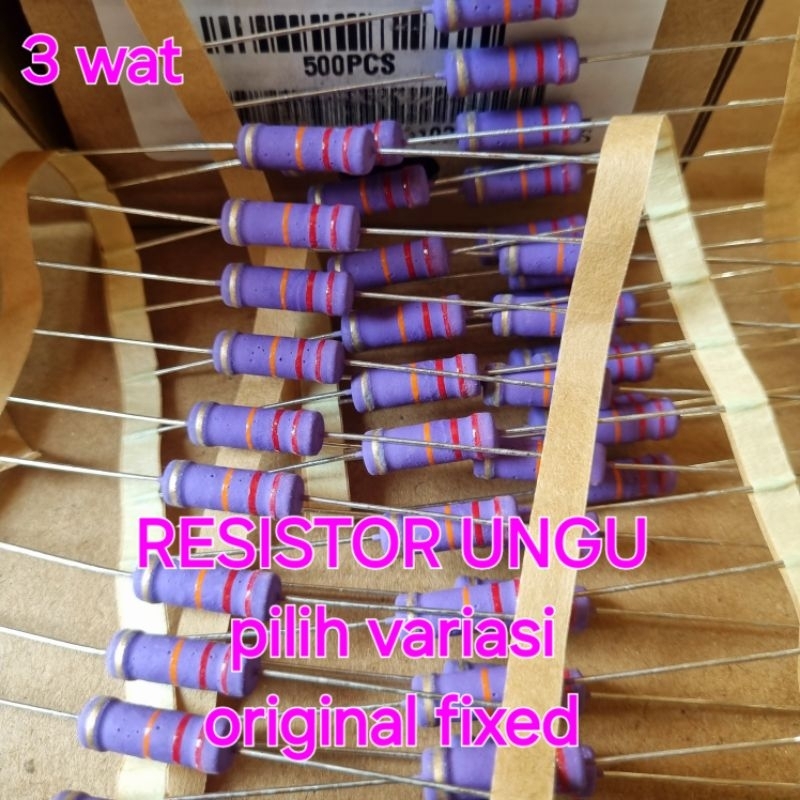 Jual resistor 3wat 2r7 10r 1k 12k 22k 4k7 ungu ORIGINAL FIXED PILIH VAREASI | Shopee Indonesia
