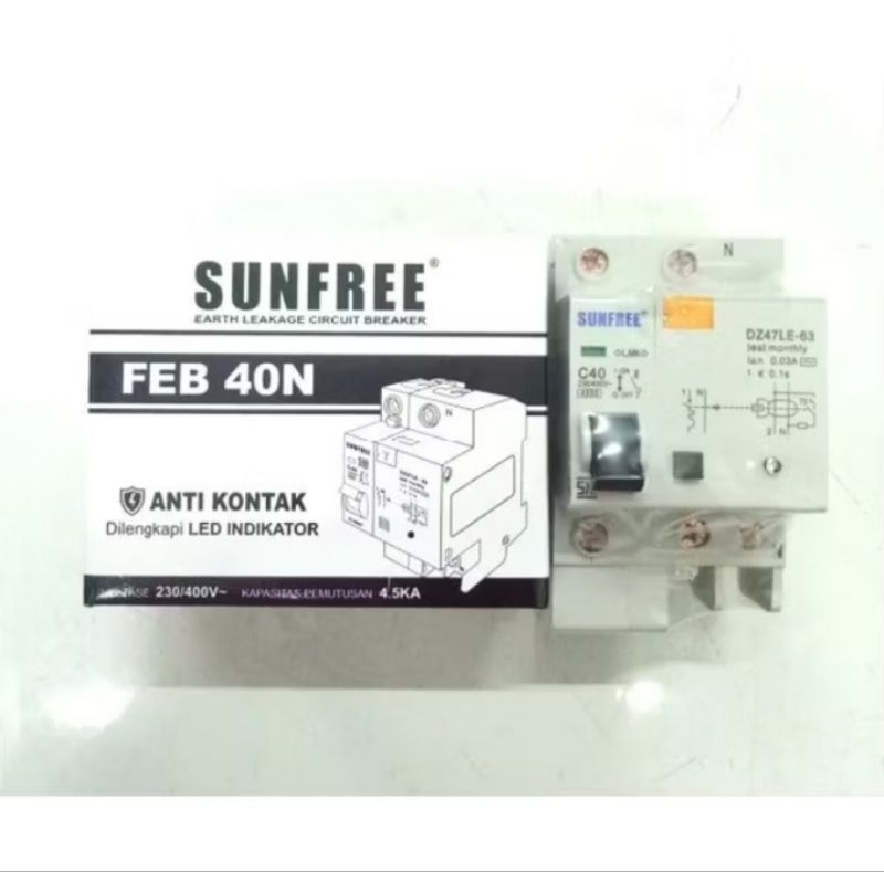 Jual ANTI KONTAK LISTRIK / ANTI KONSLET ELCB FEB 40N - SUNFREE | Shopee ...