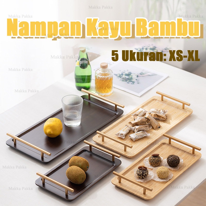 Jual 5 Ukuran Nampan Kayu Bambu Tray Bamboo Estetik Nampan Tea Dessert ...