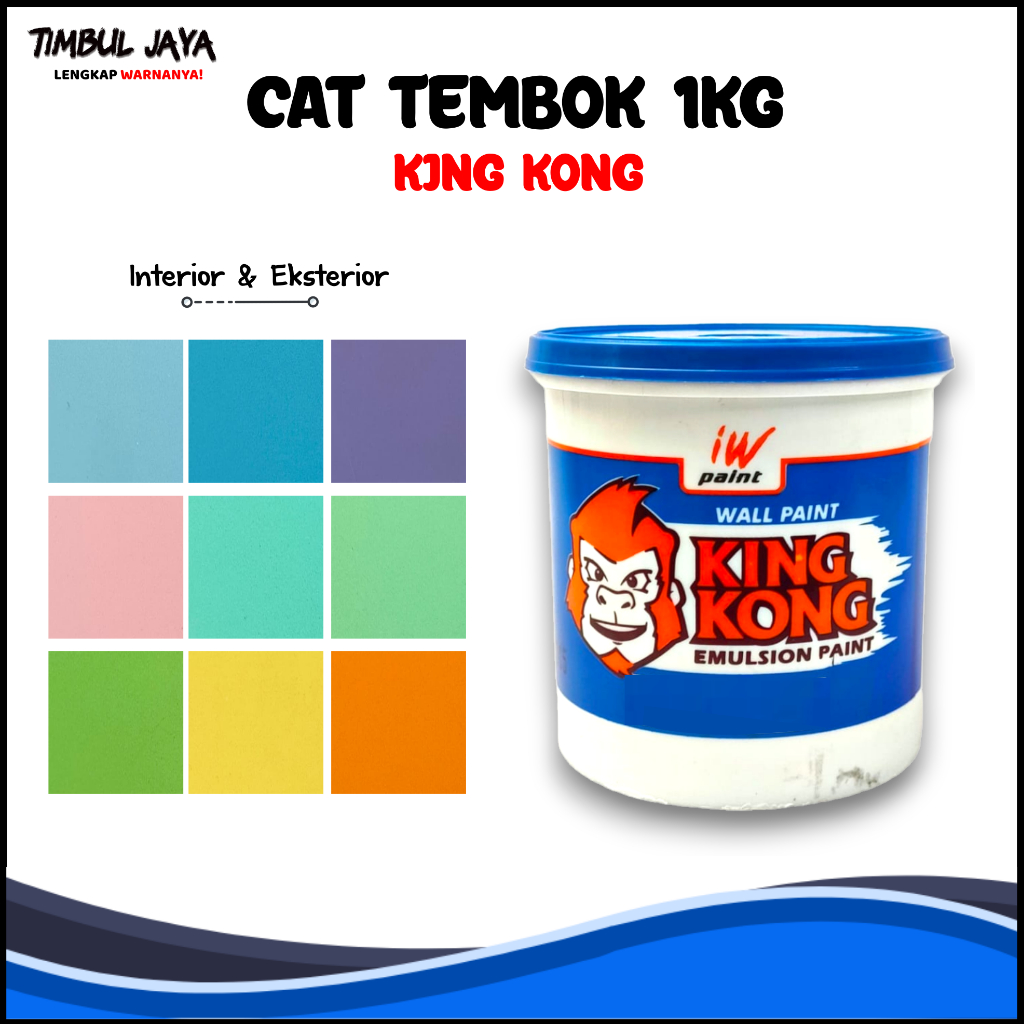 Jual Cat Tembok 1 Kg Kingkong BANYAK WARNA / cat tembok putih / cat ...