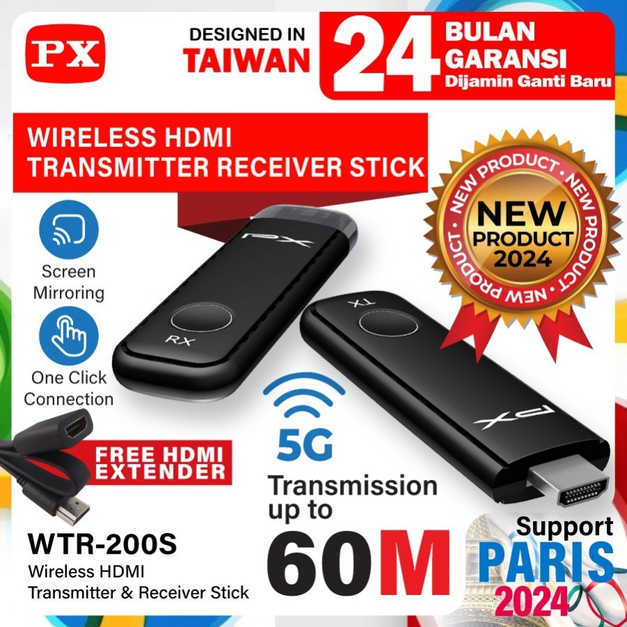 Jual PX WTR-200S Wireless Audio Video Transmitter Receiver Extender ...