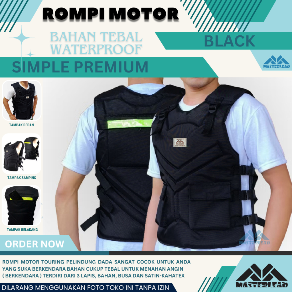 Jual Rompi Motor Anti Angin Keren Jaket Rompi Pria Wanita Rompi Motor ...