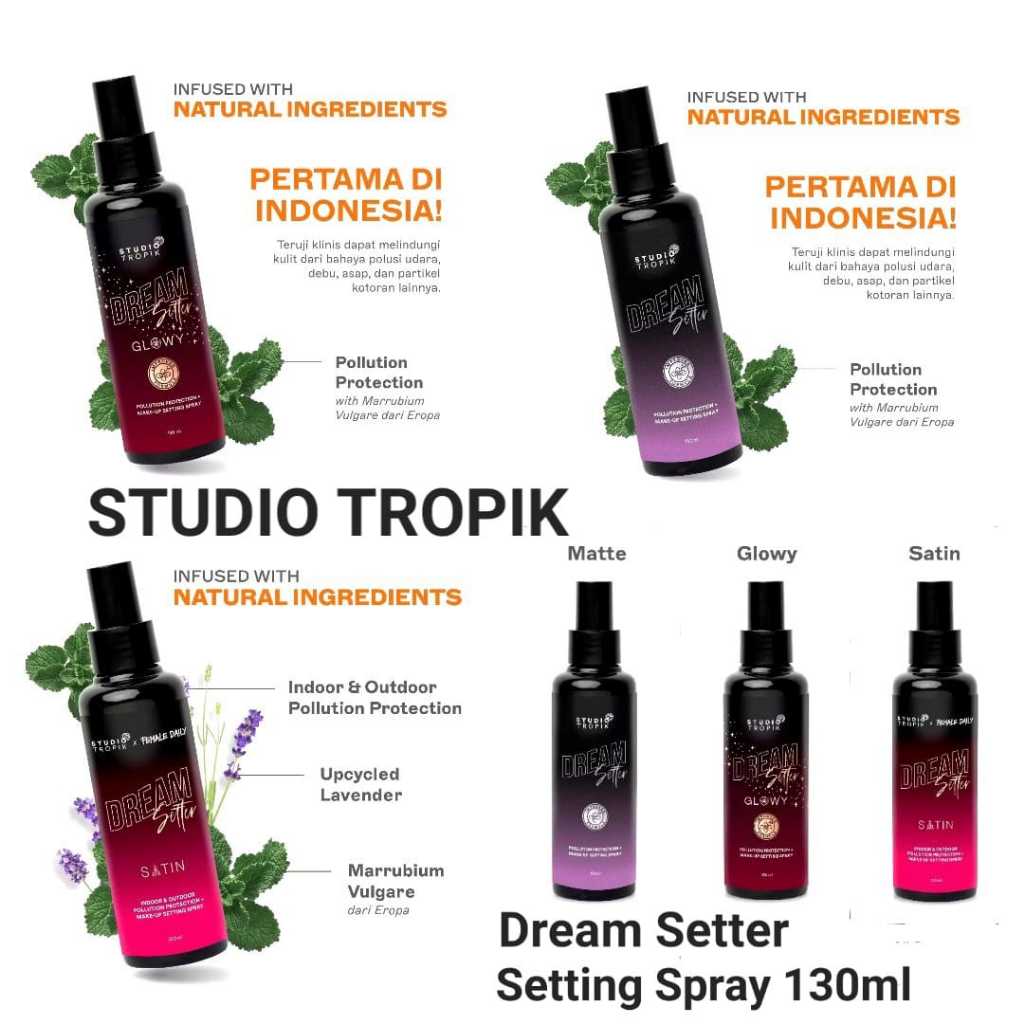 Jual STUDIO TROPIK Dream Setter Make Up Setting Spray 130ml / 30ml ...