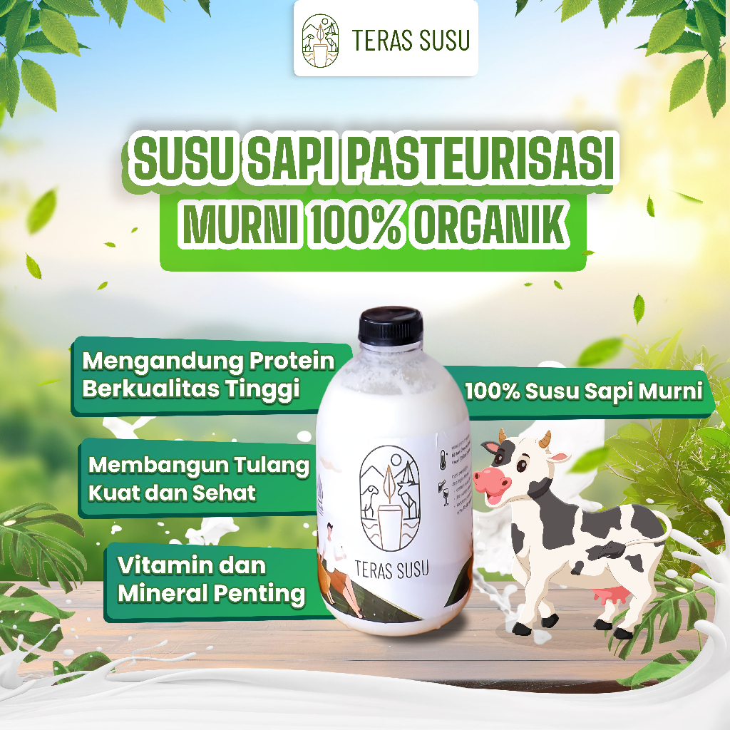 Jual Susu Sapi Pasteurisasi 1 Liter (Susu Sapi GRASSFED) Murni 100% ...