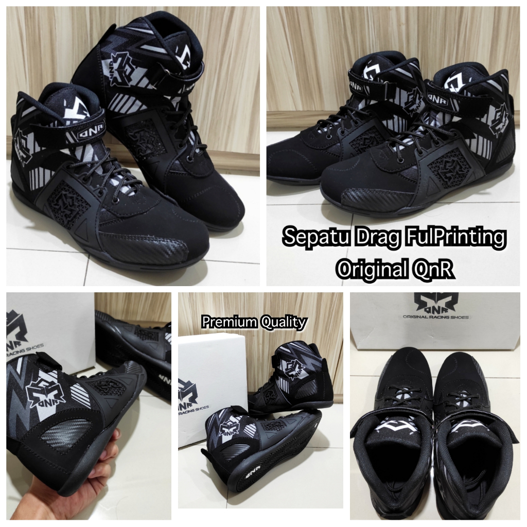 Jual sepatu drag balap QNR original sepatu BLACK keren berkendara ...