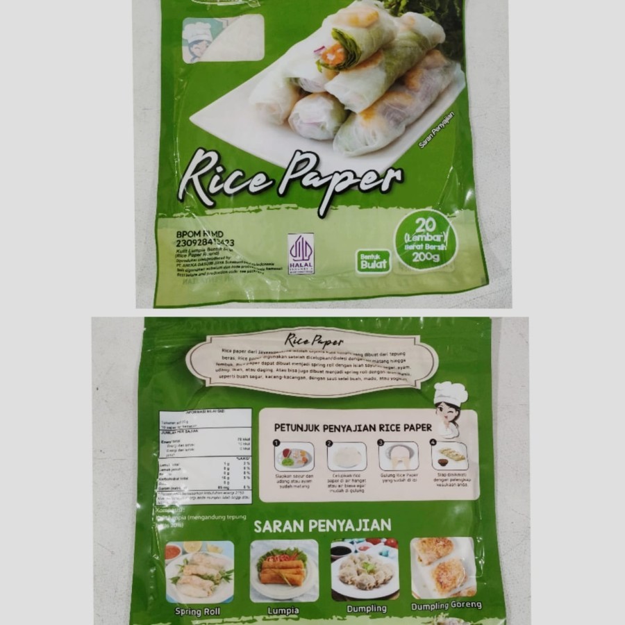 Jual Java rice paper halal isi 20 lembar untuk kulit lumpia spring rol ...