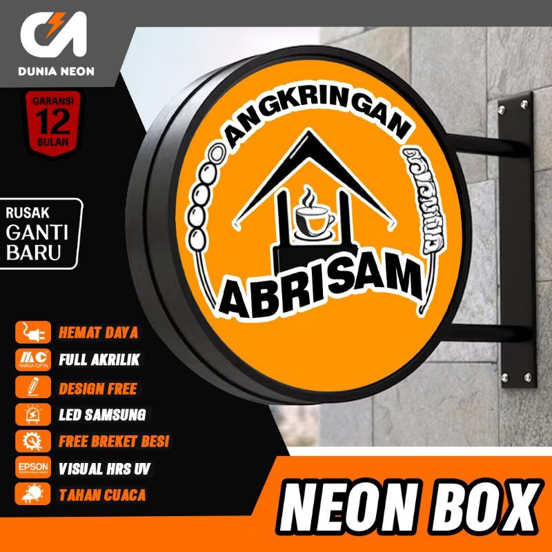 Jual NEON BOX 40X40CM FULL AKRILIK (2 SISI + BREKET) SIAP PAKAI ...
