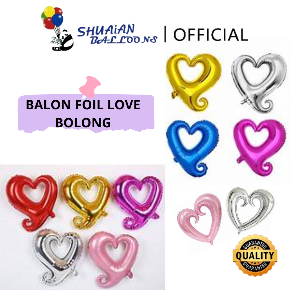 Jual Balon foil love bolong tengah 24 inchi warna bentuk hearth pink ...