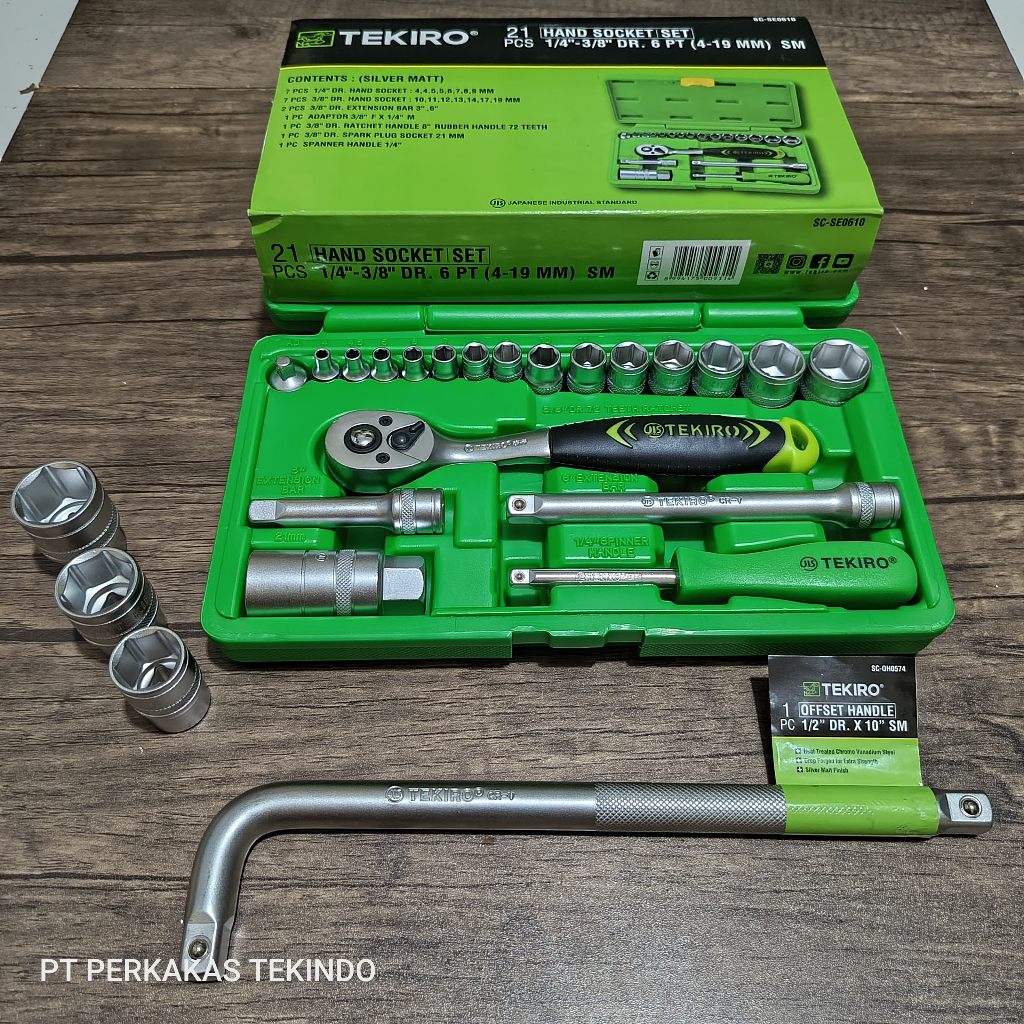Jual Kunci Shock Sock 24 Pcs Toolkit Tekiro 1 Set Lengkap + Gagang Sok L 1/2 Inch Handle Sok ...
