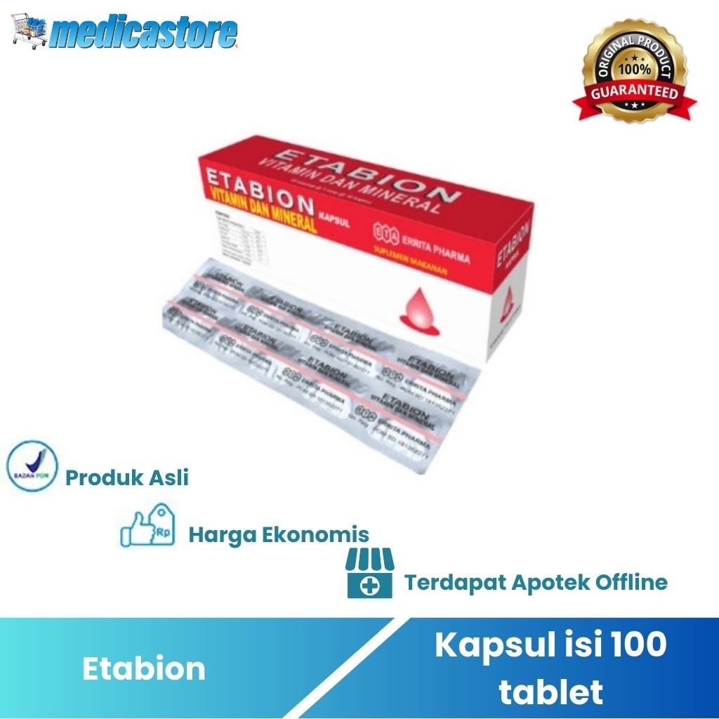 Jual Etabion Box isi 100 Tablet - Suplemen penambah darah | Shopee ...