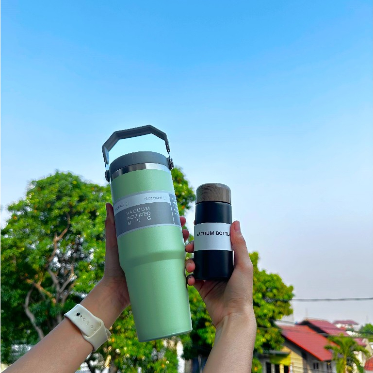 Jual Tumbler Termos Set 1 PAKET Stainless Steel SUS 304 Termos Handle ...