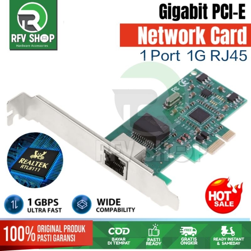Jual PCI Express LAN card Single Port Gigabit LAN Ethernet PCIE PCI E ...