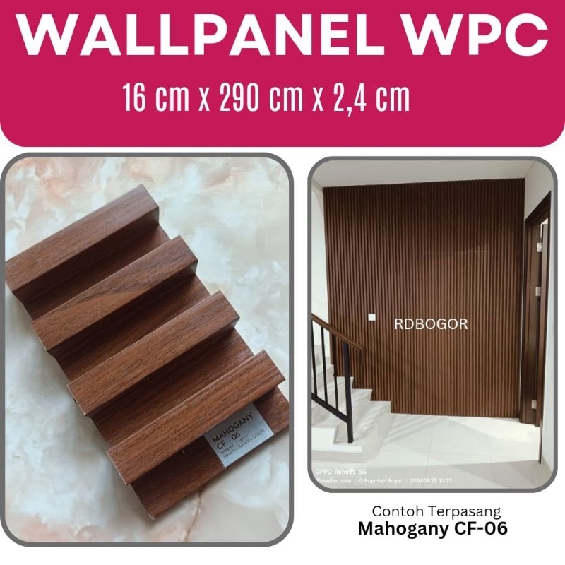 Jual WPC Panel Dekorasi Dinding Warna Mahogany Kisi Kayu Mudah Dipasang ...