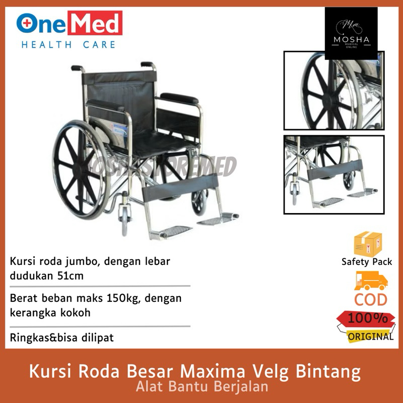 Jual ONEMED-Kursi Roda Besar Maxima Velg Bintang | Shopee Indonesia