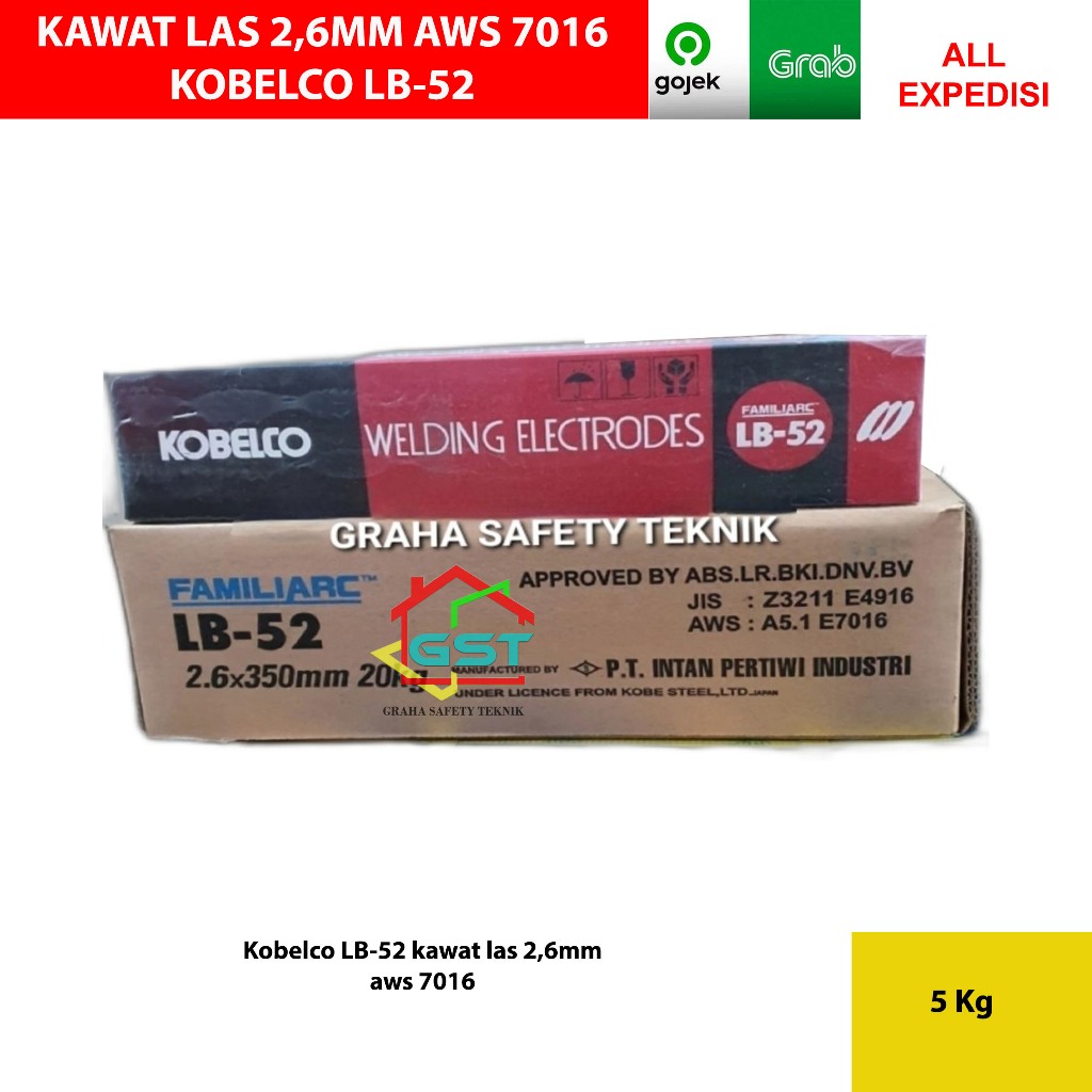 Jual KOBELCO LB-52 kawat las 2,6mm per 5kg kobe steel familiarc welding electrode aws 7016 ...