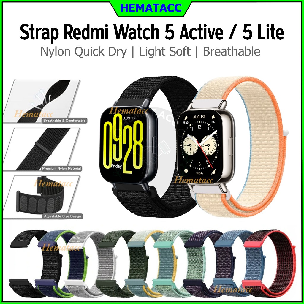 Jual Strap Redmi Watch 5 Active / 5 Lite Nylon Velcro Tali Jam Xiaomi Redmi Watch 5 Active Nilon ...