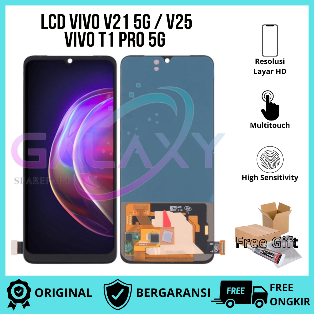 Jual LCD TOUCHSCREEN VIVO V21 5G / V25 5G / VIVO T1 PRO 5G FINGERPRINT ORIGINAL PRODUK ...