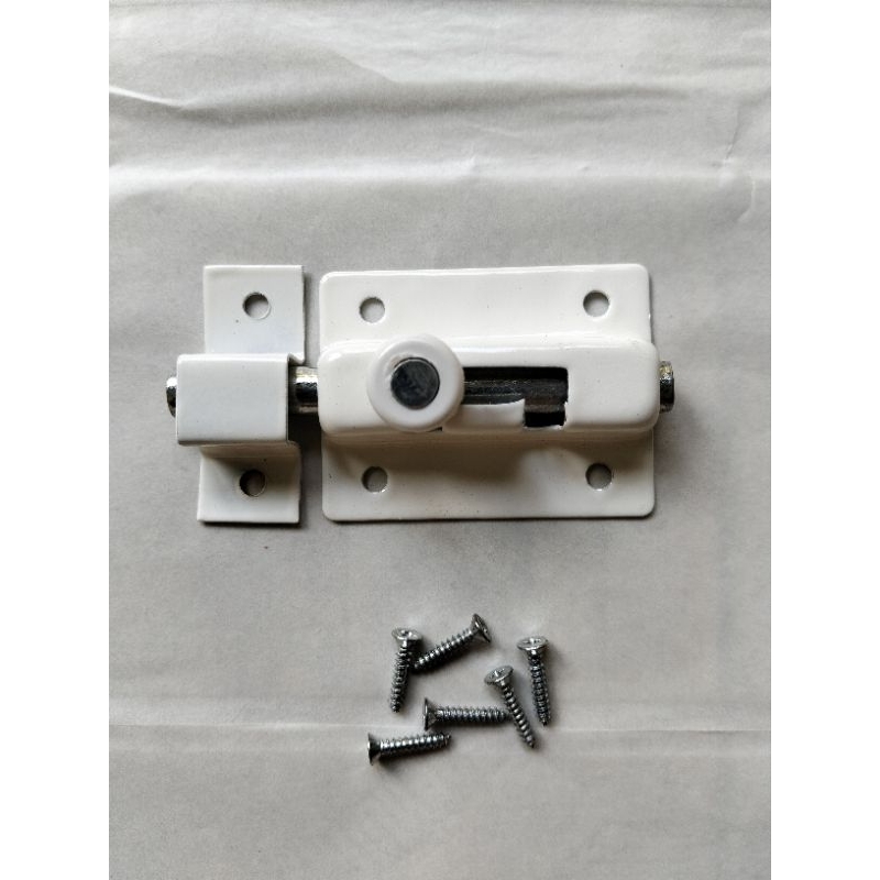 Jual Grendel pintu slot pintu 2 inch putih model per tebal slot jendela ...