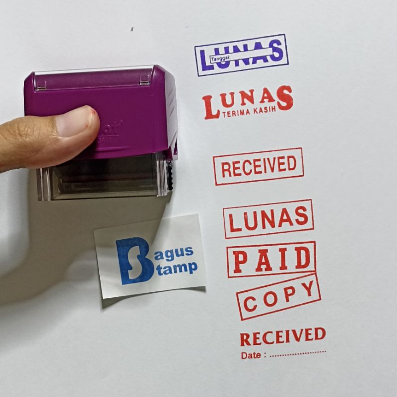 Jual Stempel Trodat Warna Otomatis LUNAS RECEIVED PAID COPY APPROVED - Trodat Printy 3911 ...
