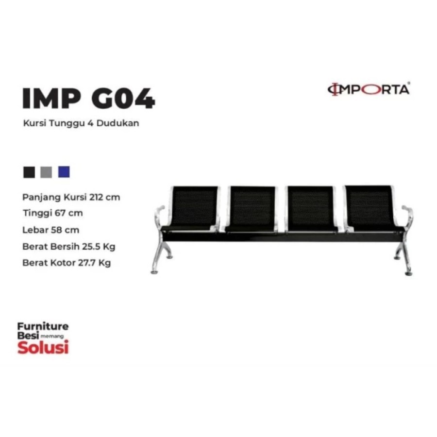 Jual Kursi Tunggu Kursi Bandara kursi Teras 4 dudukan + Sandaran IMPORTA G04 Promo | Shopee ...