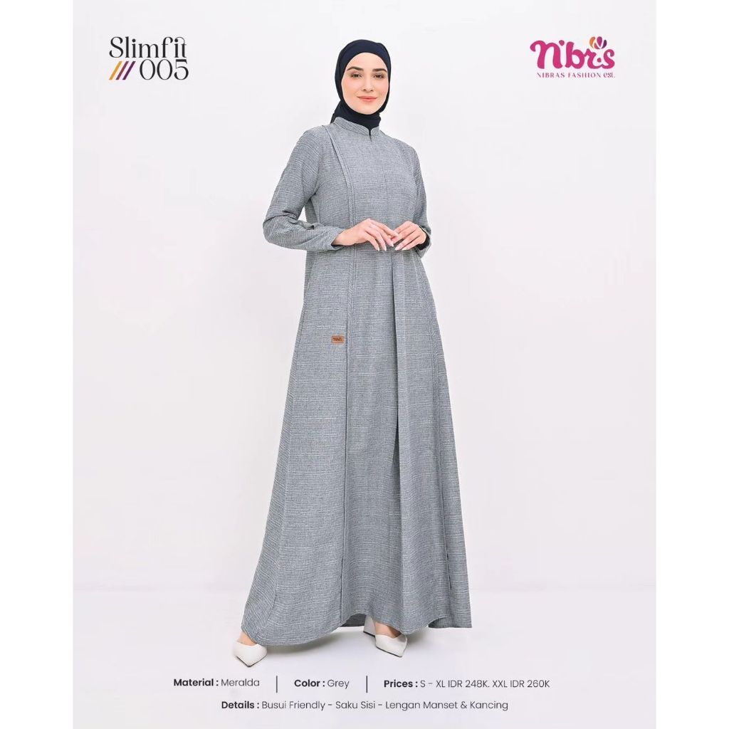 Jual Gamis Nibras SLIM FIT 005 Gamis Nibras Terbaru Gamis Wanita Dewasa ...