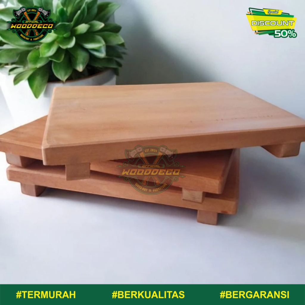 Jual Talenan kayu kaki alas pemotong Talenan Masak Kayu Mahoni Ada Kaki ...