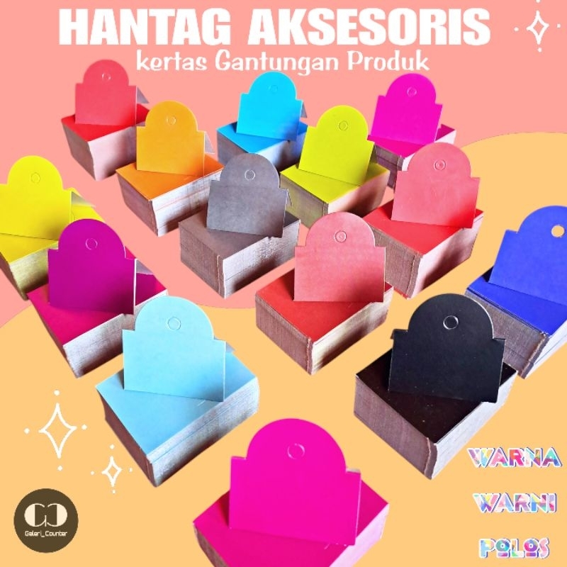 Jual Kertas Hang Tag Hantag/Label Aksesoris Warna Warni Polos ( ISI 100 ...