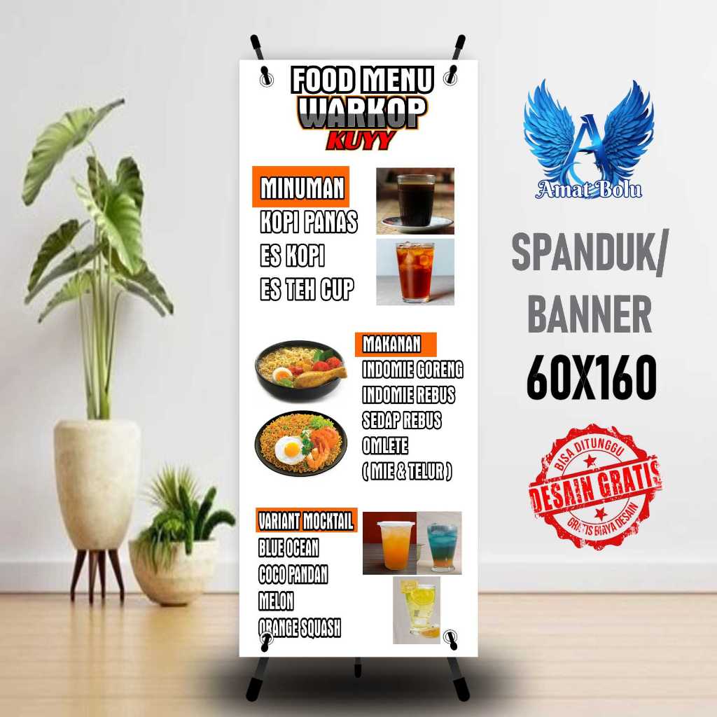 Jual Spanduk Banner FOOD MENU WARKOP Costom Desain | Shopee Indonesia