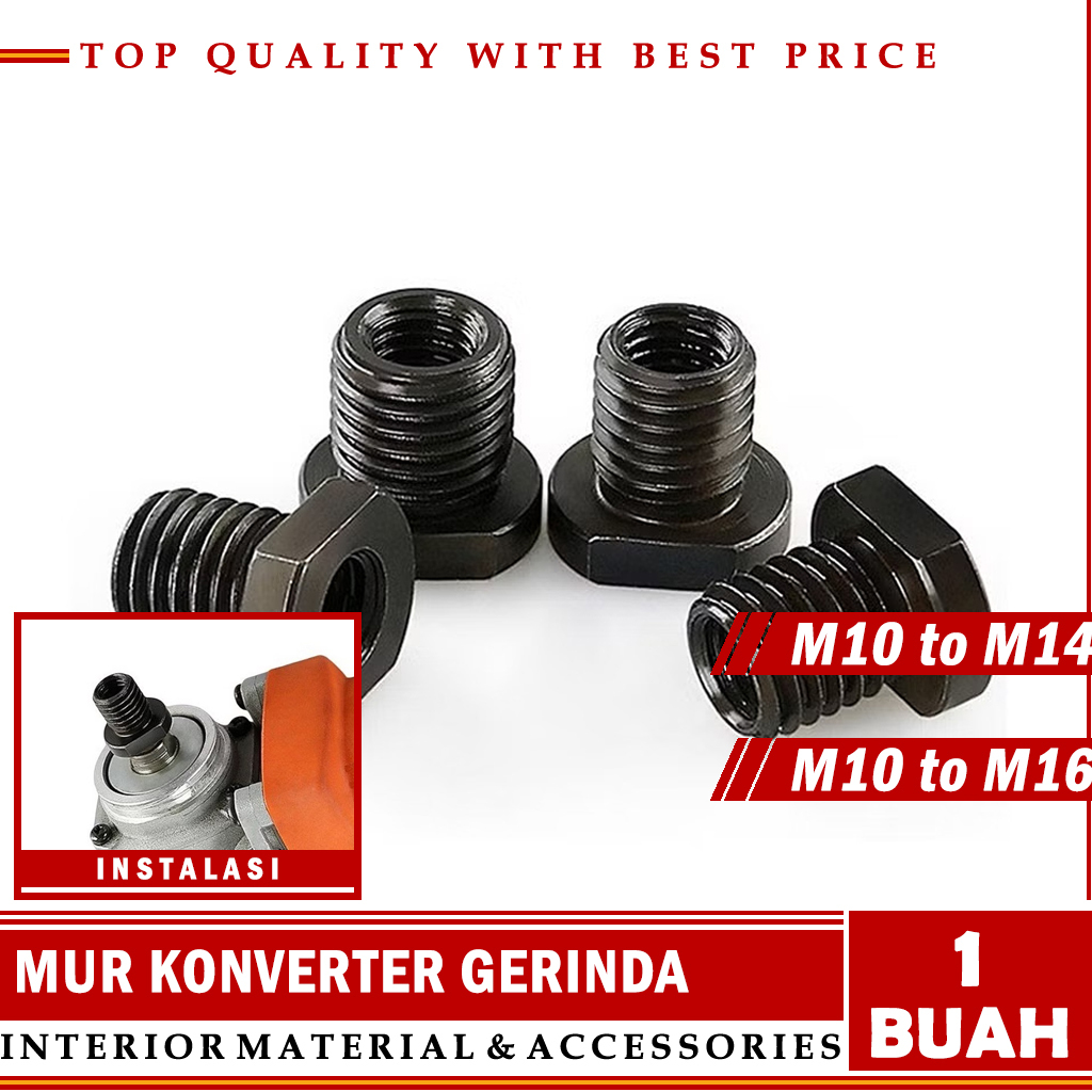 Jual Mur Adaptor Konverter Penyambung As Shaft Extension Mesin Gerinda ...