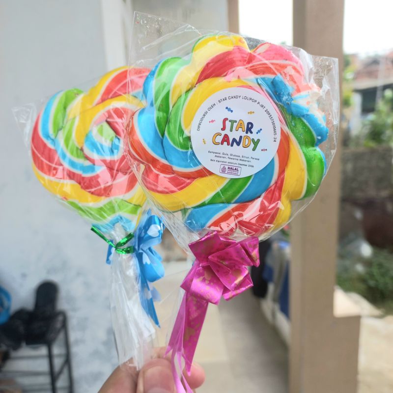 Jual Permen Lolipop Besar Jumbo Star Candy Ukuran 16cm | Shopee Indonesia