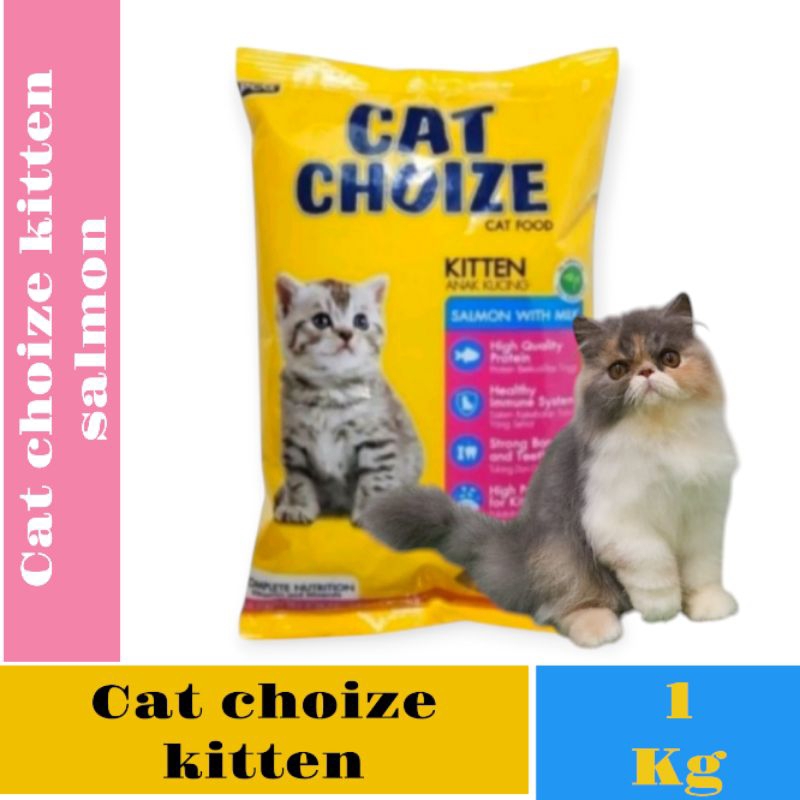 Jual pakan kucing cat choize kitten rasa salmon 1 kg/cat choize kuning ...