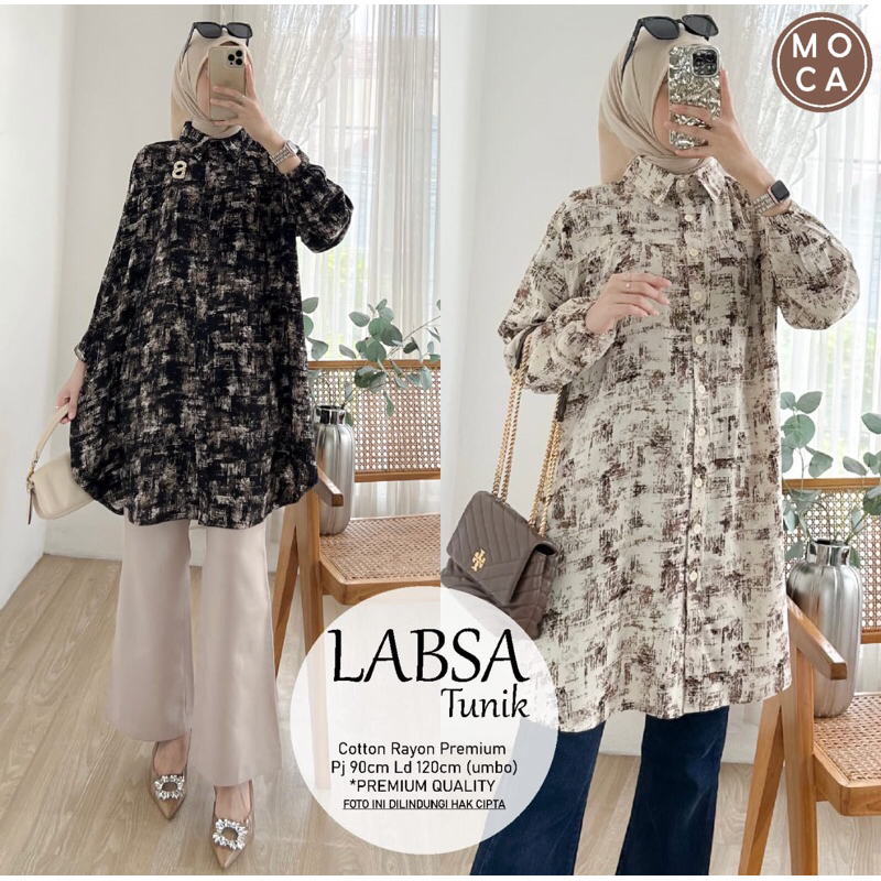 Jual MOCA LABSA TUNIK COTTON RAYON PREMIUM LONG TUNIK BASIC MOTIF JUMBO ...